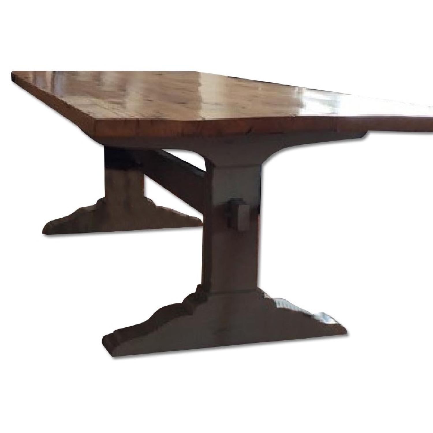 Solid Oak Tressel Dining Table - AptDeco