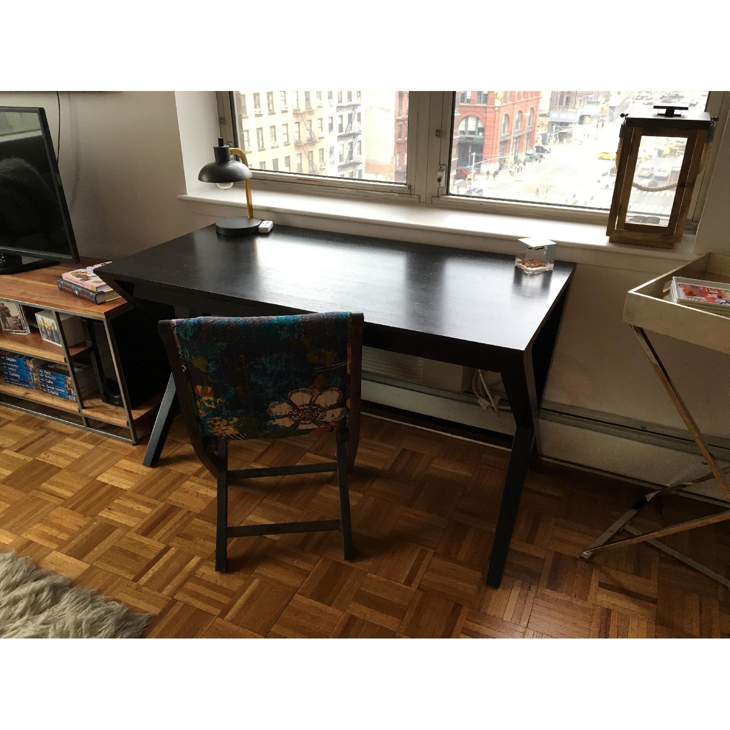 Crate & Barrel Spotlight Ebony Writing Desk - AptDeco