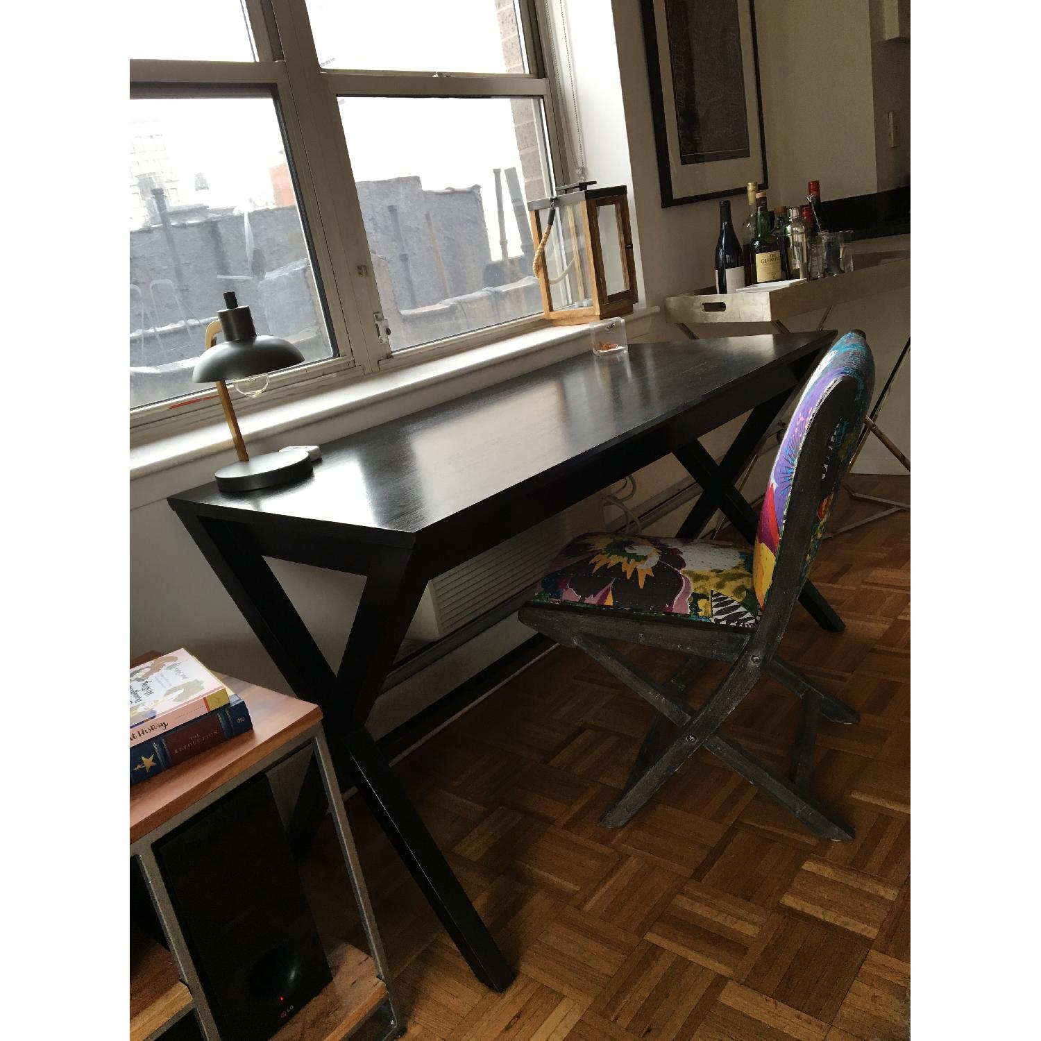 Crate & Barrel Spotlight Ebony Writing Desk - AptDeco