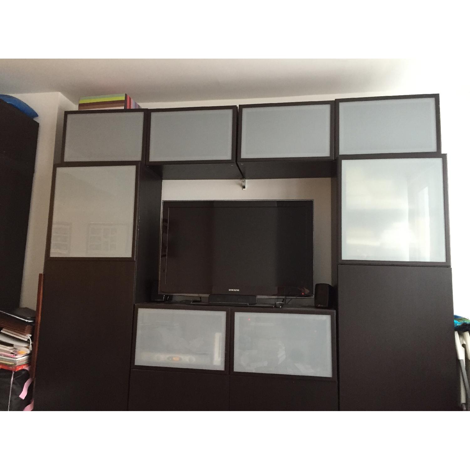 Ikea Besta Media Unit and Bookcases - AptDeco