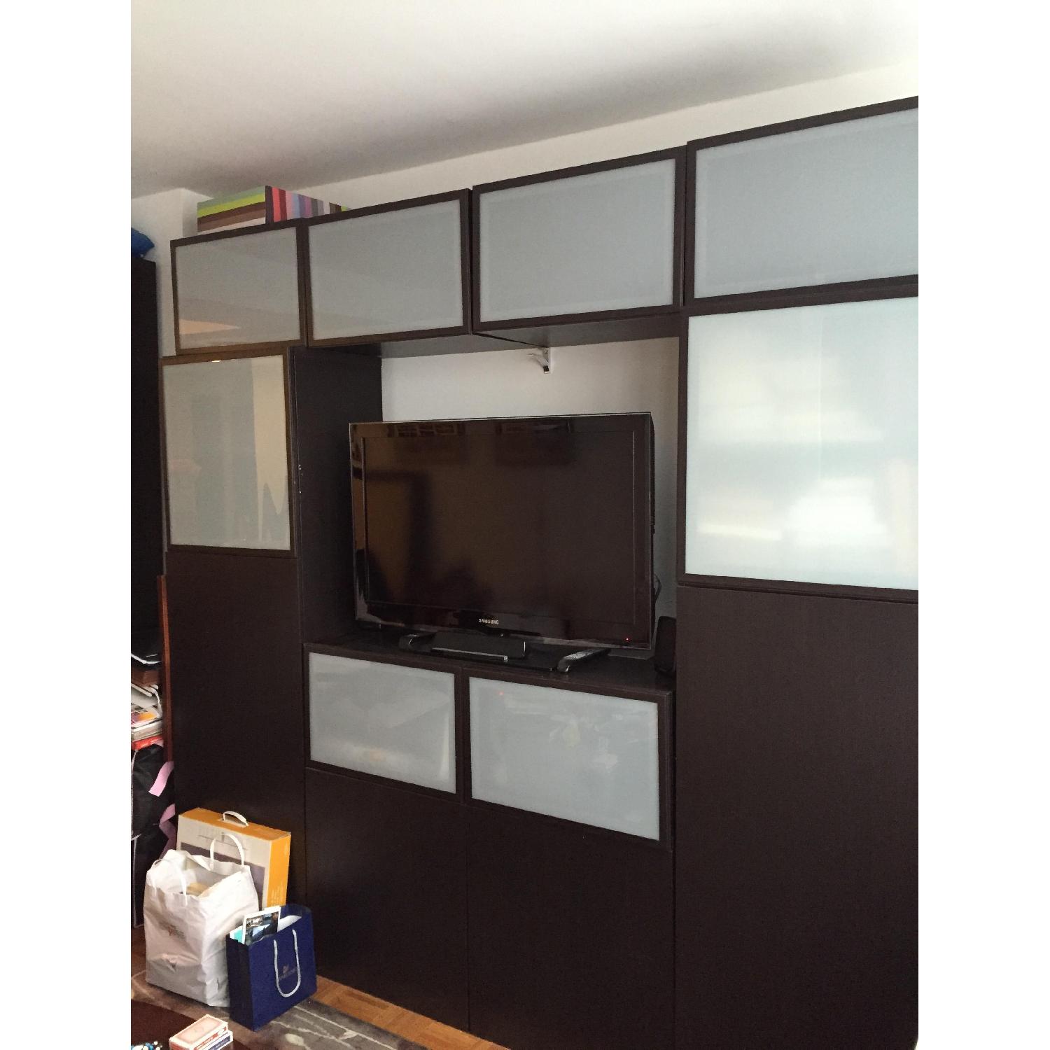 Ikea Besta Media Unit and Bookcases - AptDeco