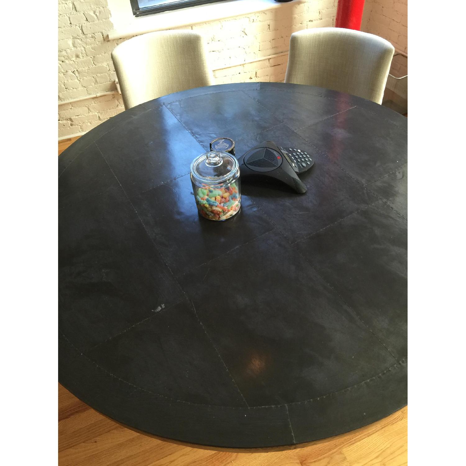 Restoration Hardware Railroad Tie Round Dining Table - AptDeco