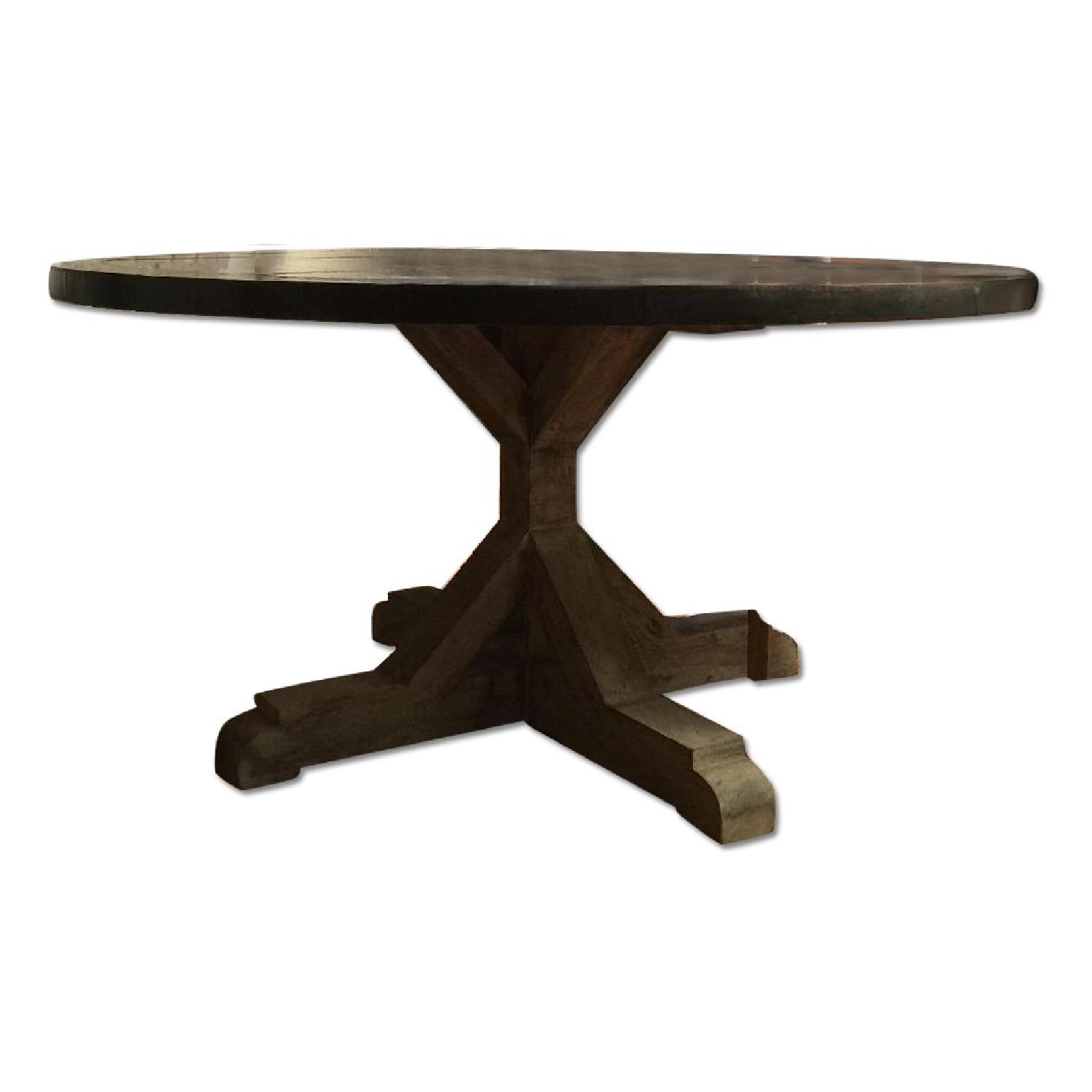 Restoration Hardware Railroad Tie Round Dining Table - AptDeco
