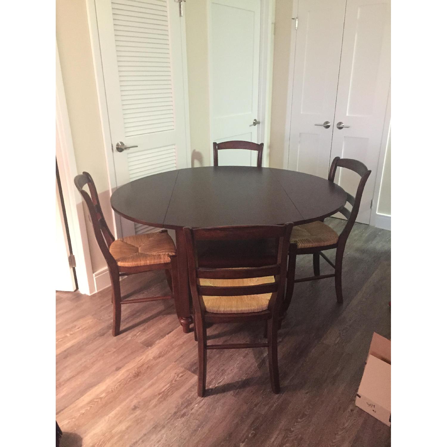 Pottery Barn Shayne Table & Isabella Chairs 5-Piece Dining Set - AptDeco