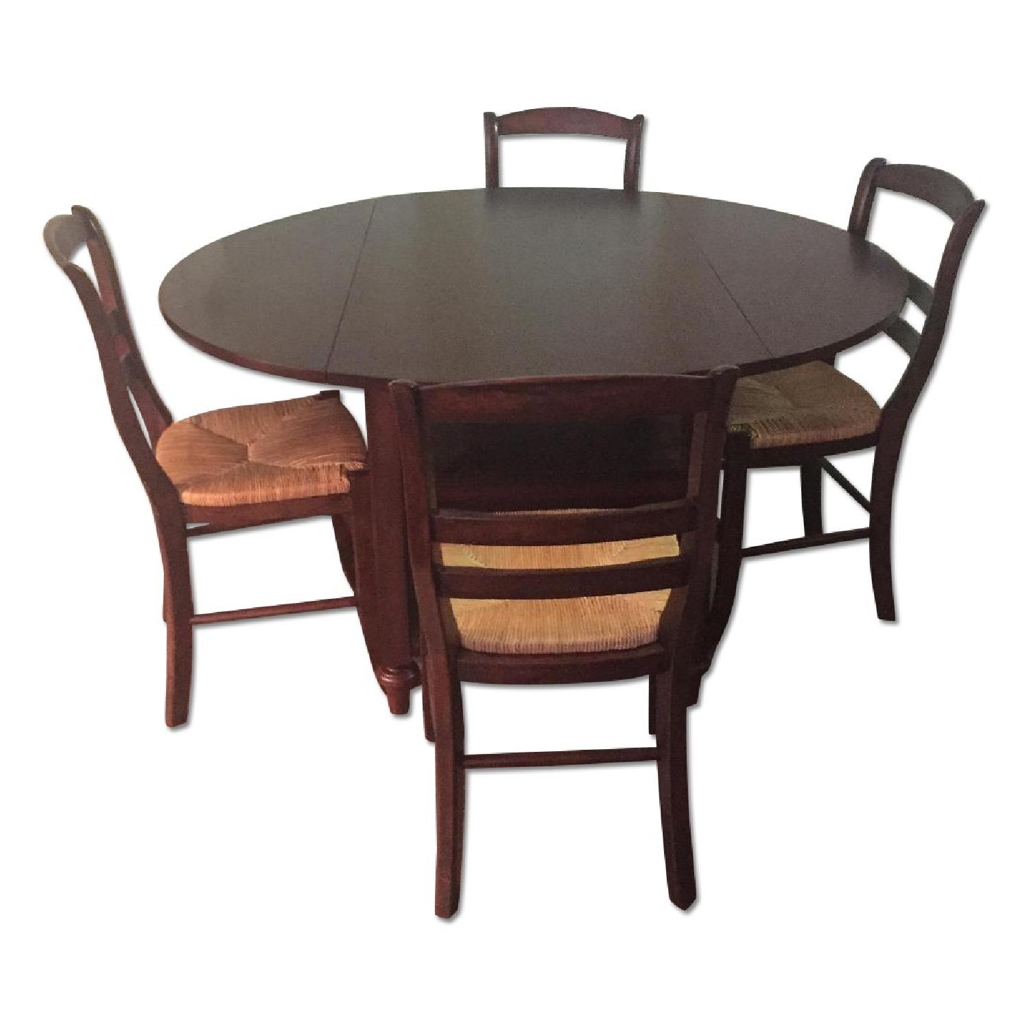 Pottery Barn Shayne Table & Isabella Chairs 5-Piece Dining Set - AptDeco