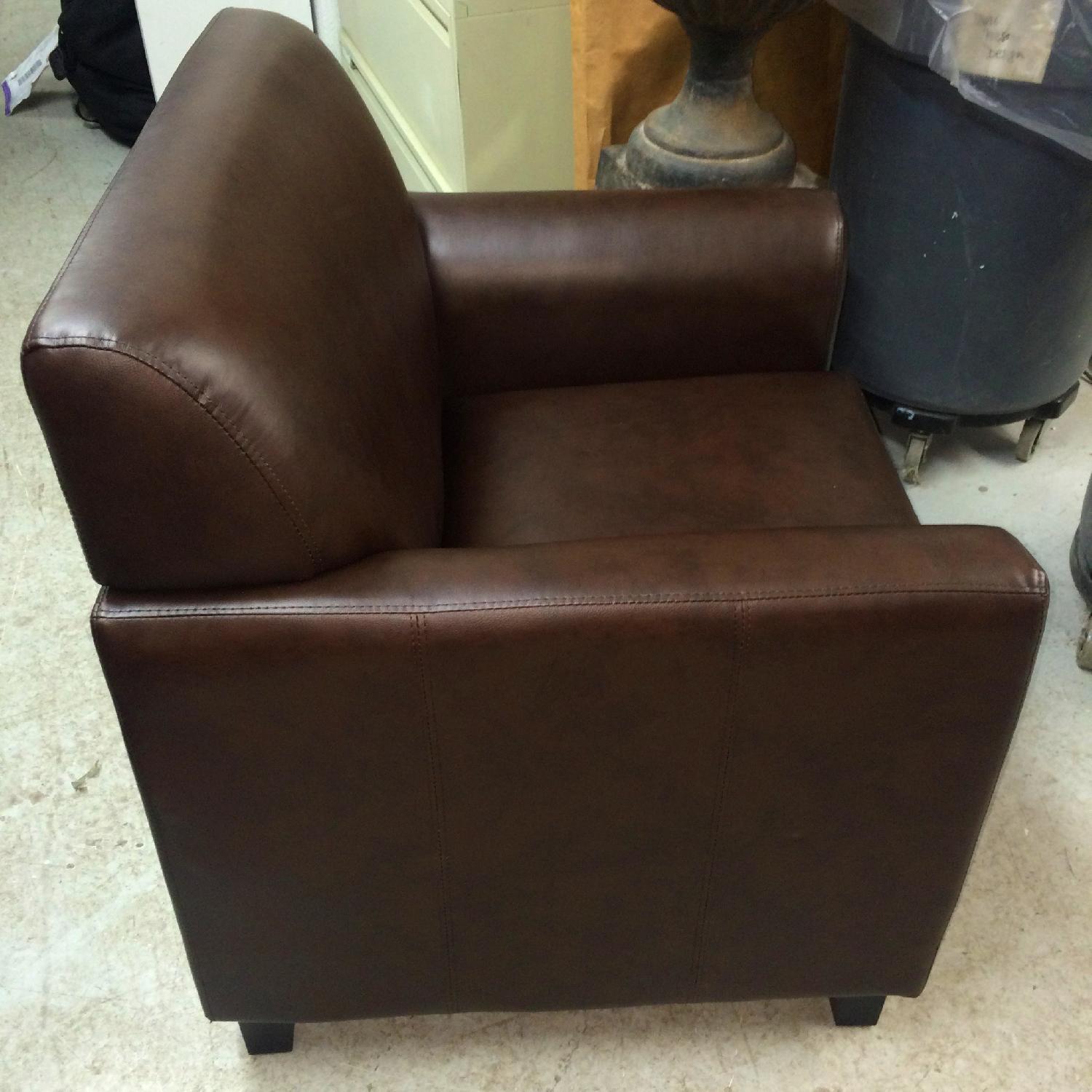Posh & Luxe Brown Leather Armchair - AptDeco