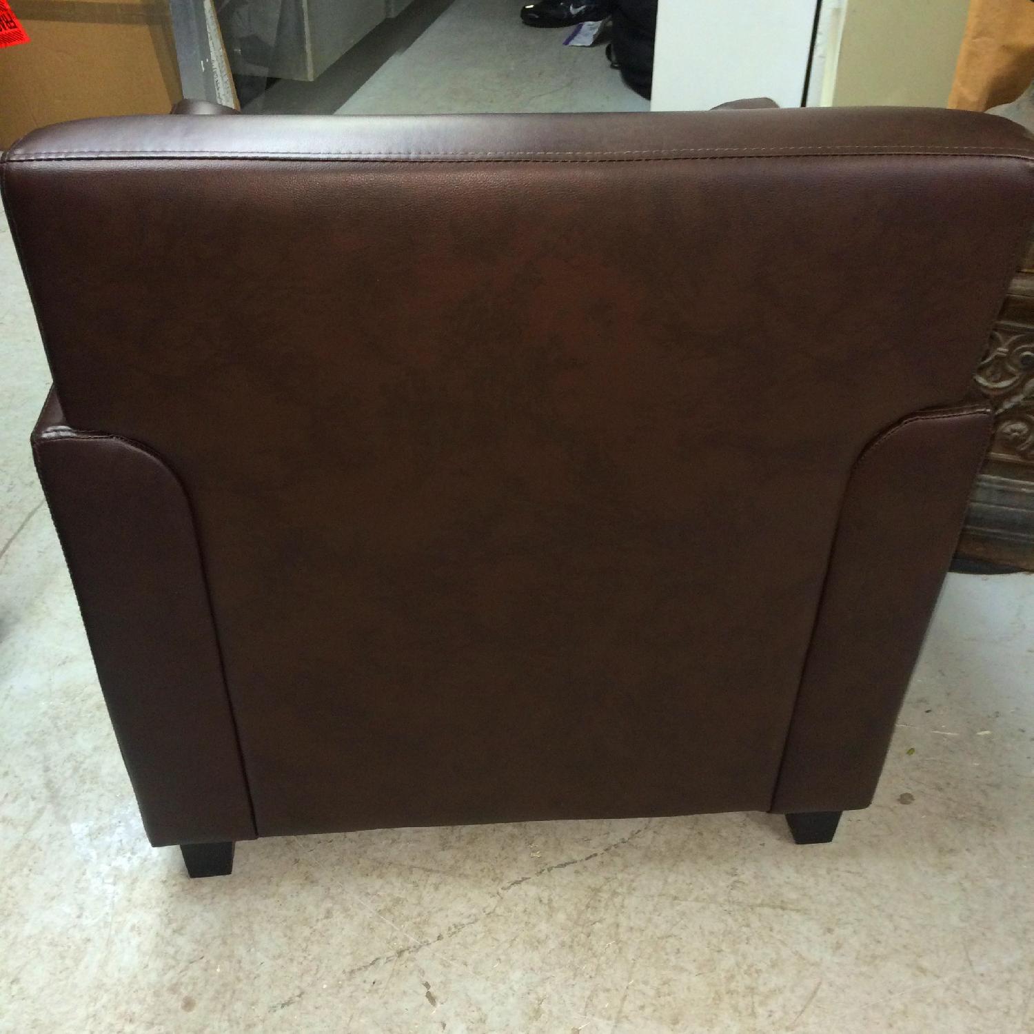 Posh & Luxe Brown Leather Armchair - AptDeco