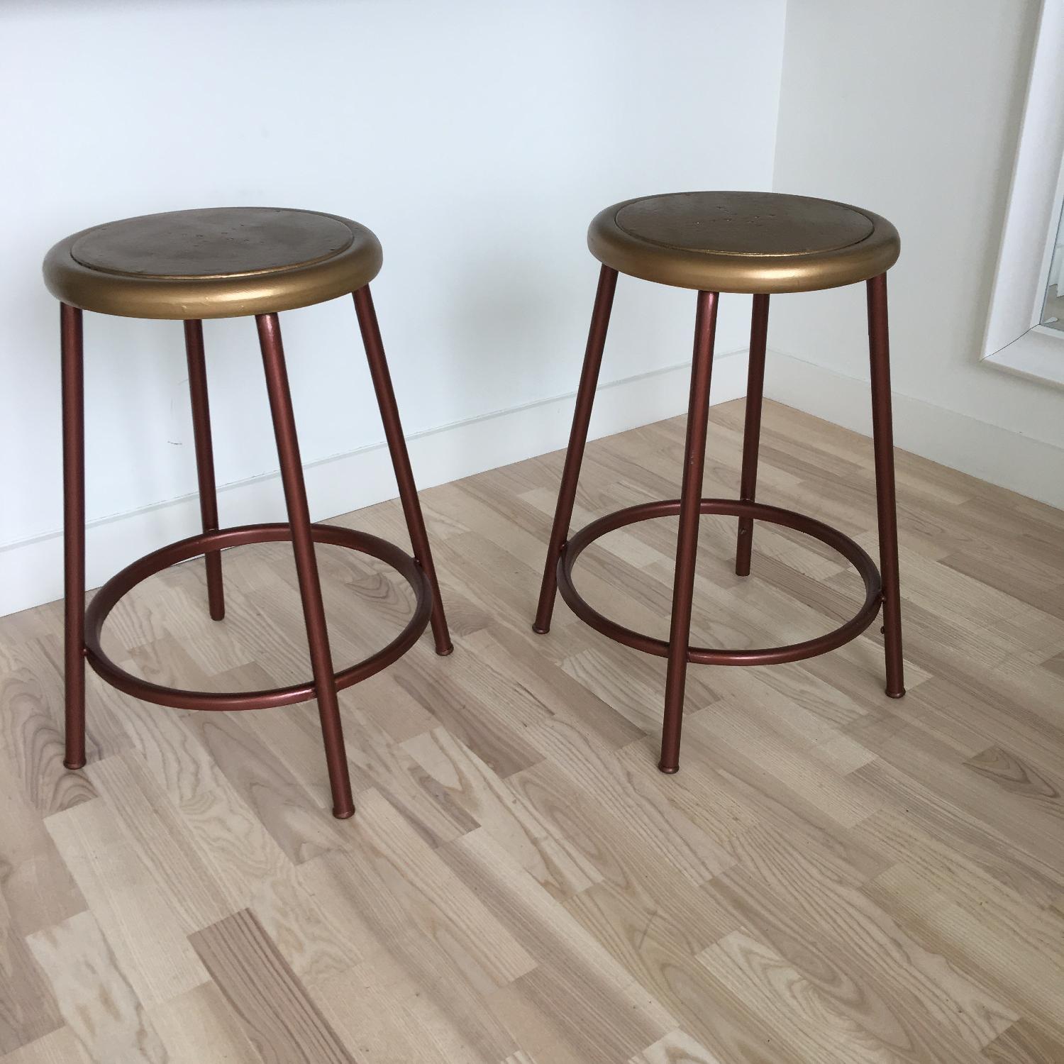 Vintage Metal Industrial Stools - AptDeco