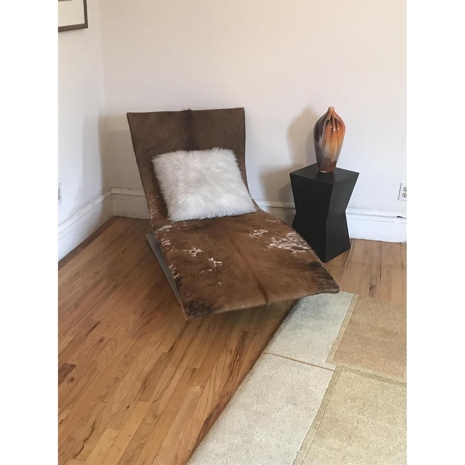 Pony Hair Accent Chaise Lounge Chair - AptDeco