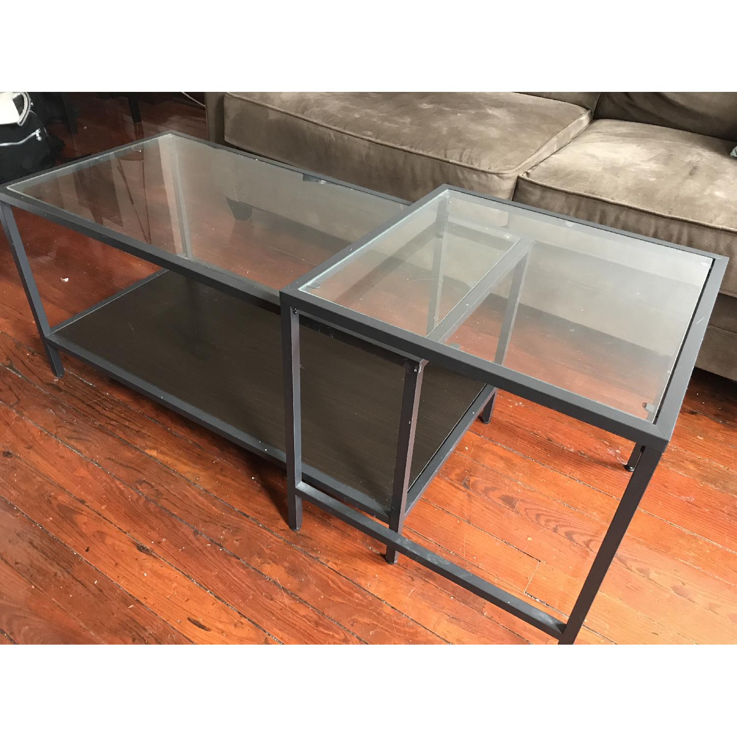 Ikea Glass Two-Piece Nesting Tables - AptDeco