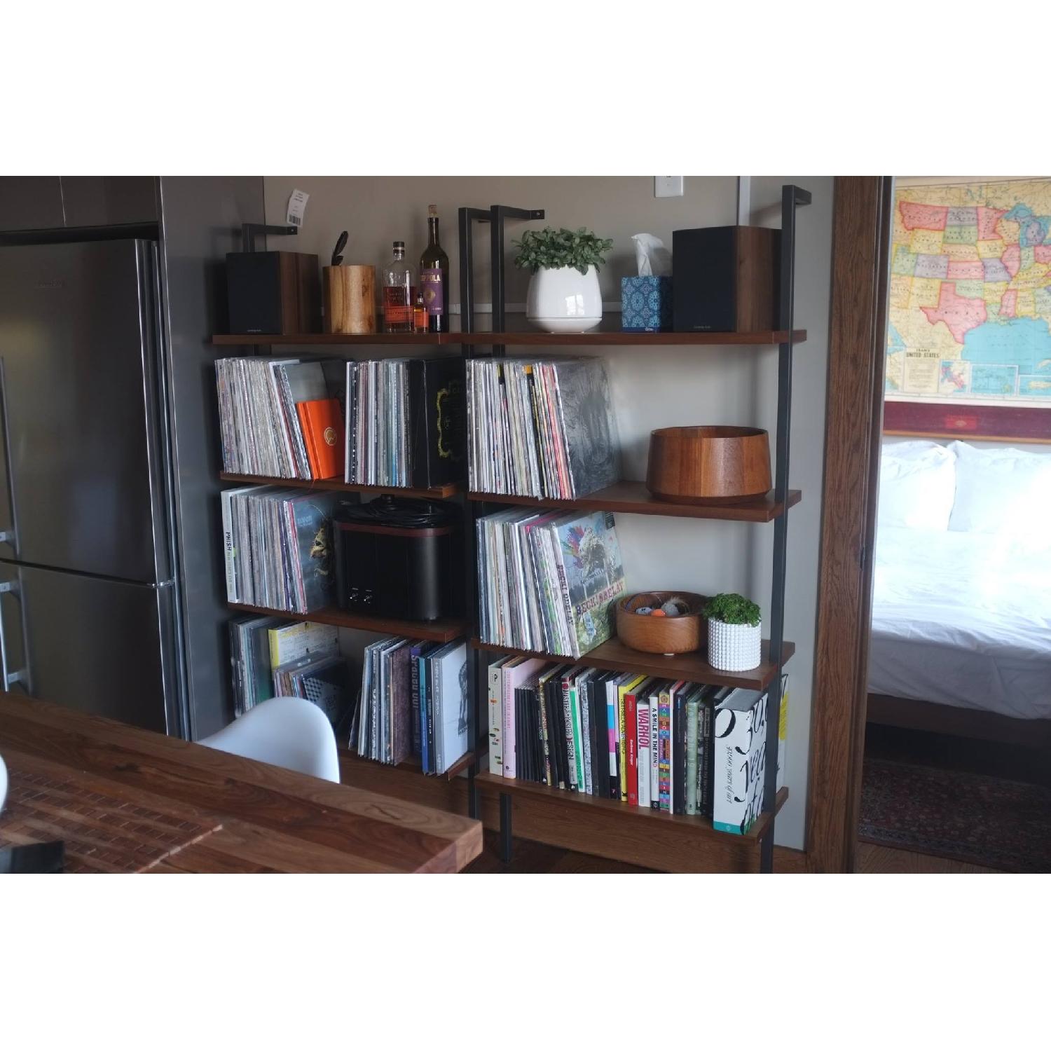 CB2 Helix Acacia Bookcases - AptDeco