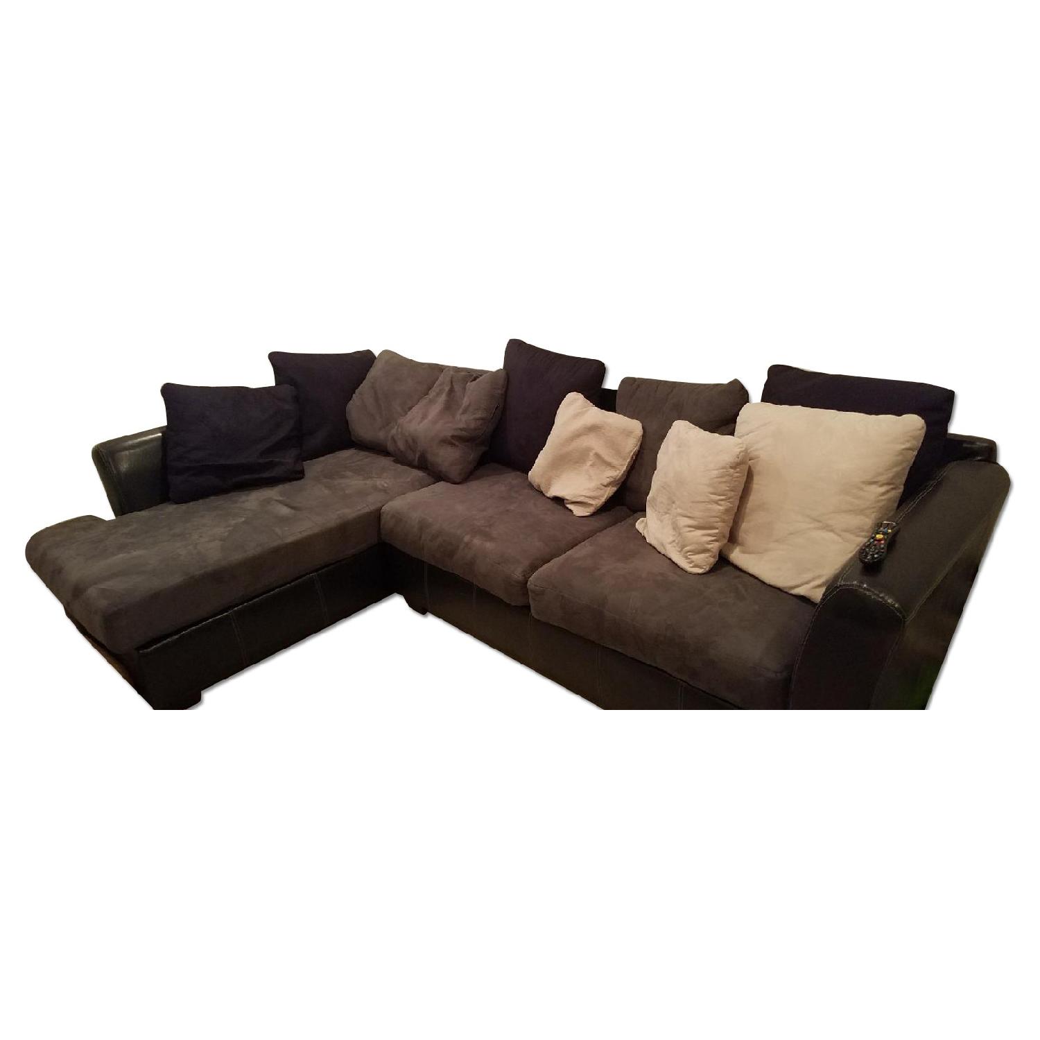 L Shaped Grey Sectional Couch - AptDeco