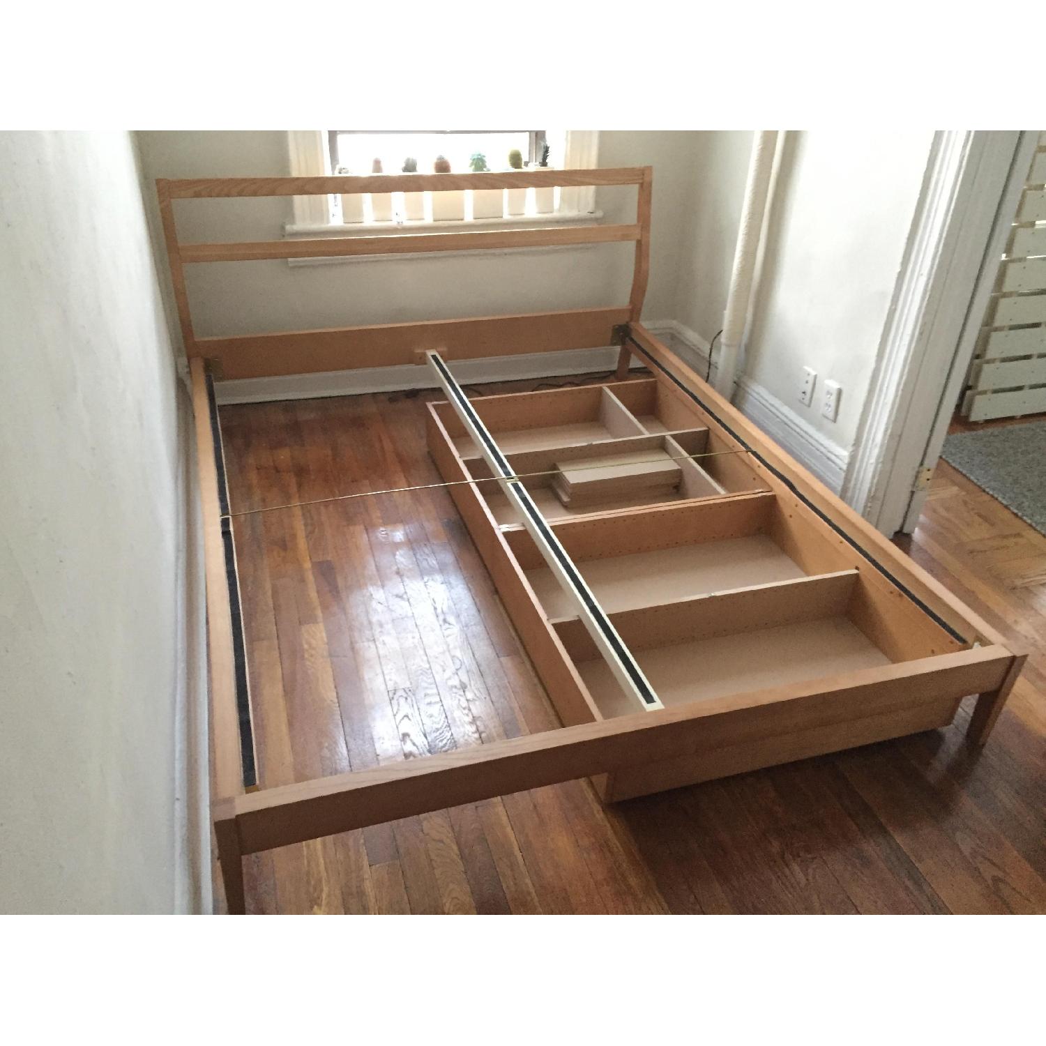 Muji Queen Ash Bed Frame w/ UnderBed Storage - AptDeco