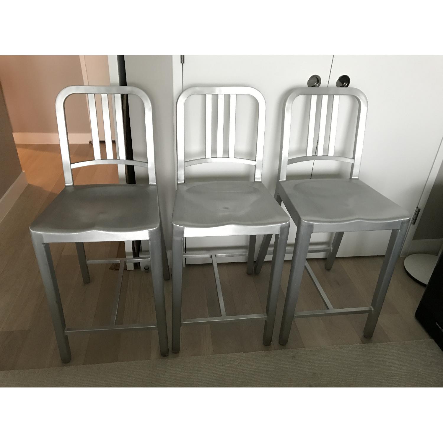 Emeco 1006 Navy Counter Stools - AptDeco