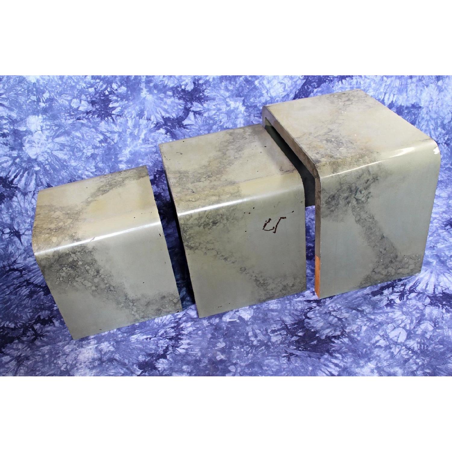 1979 Karl Springer Mid Century Modern Nesting Side Tables - AptDeco