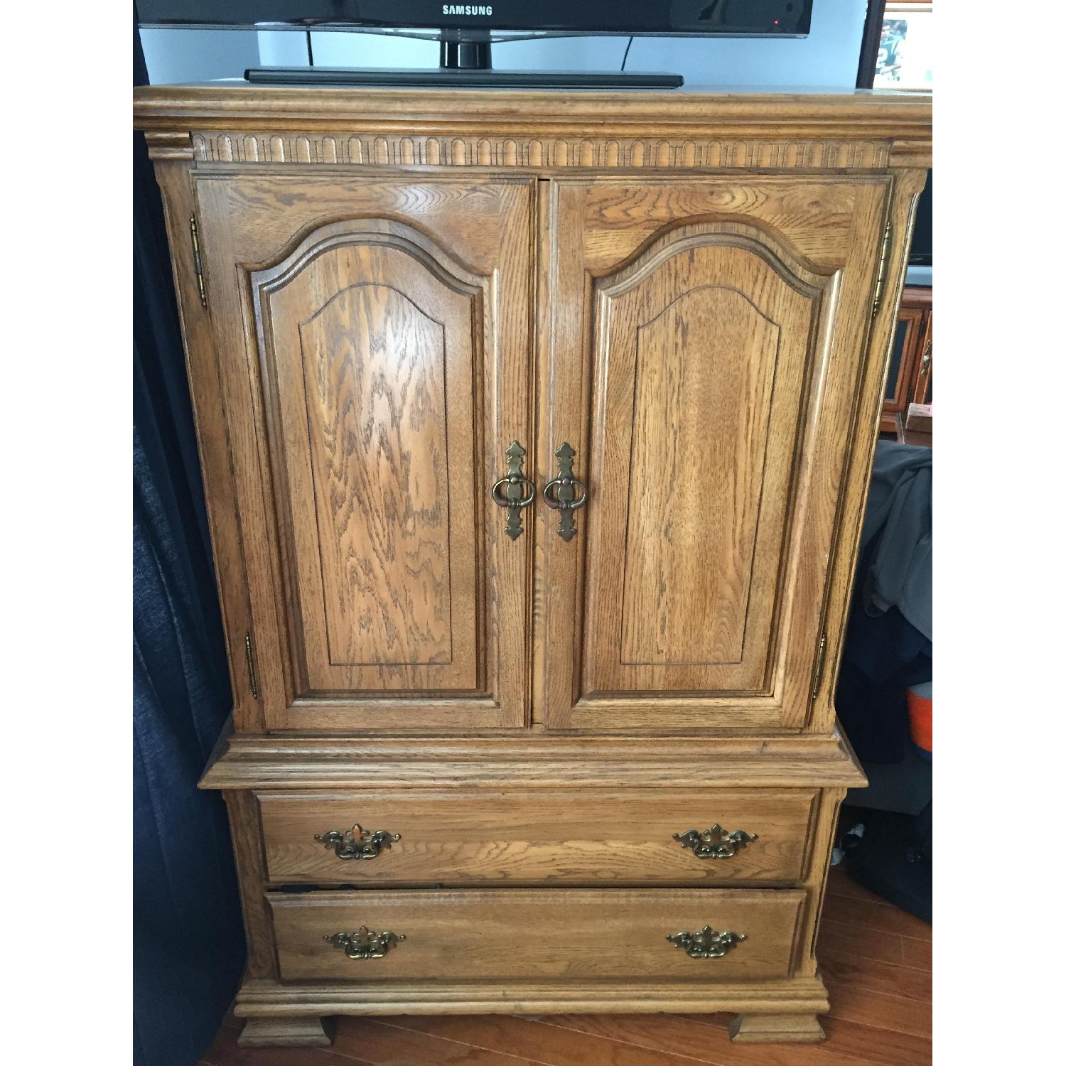 Traditional Wood Armoire / Wardrobe - AptDeco
