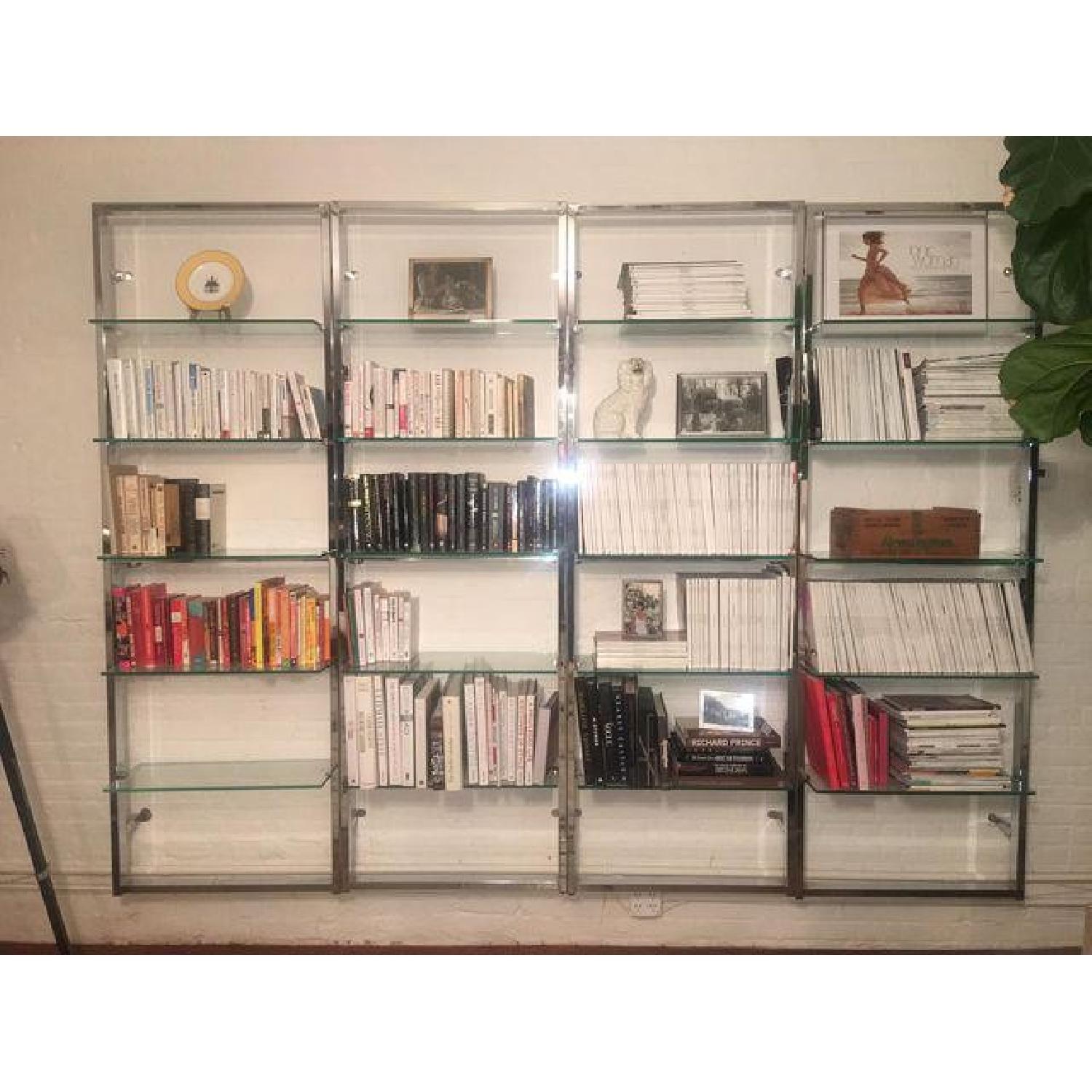 CB2 Tesso Chrome Wall Mounted Bookcase - AptDeco