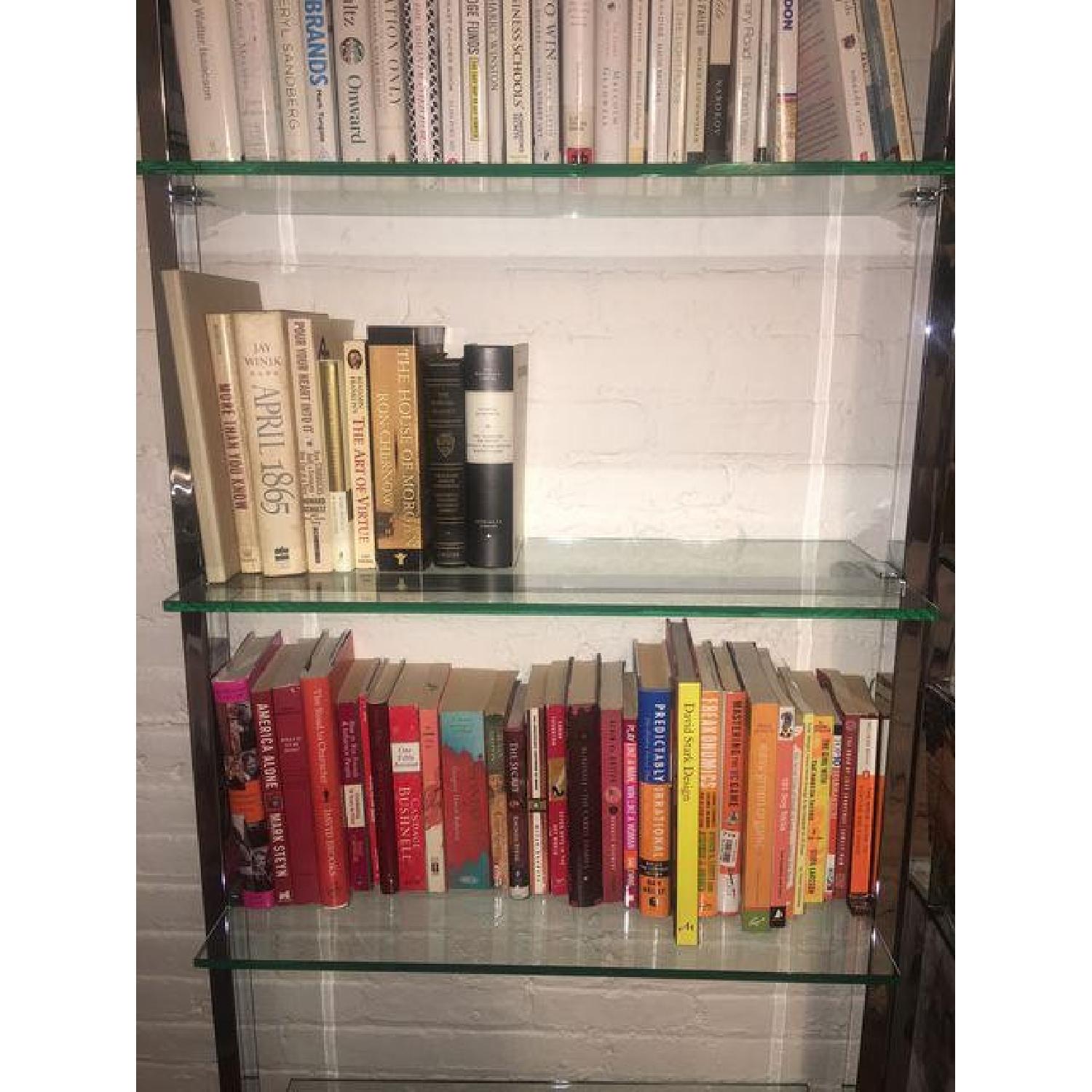 CB2 Tesso Chrome Wall Mounted Bookcase - AptDeco