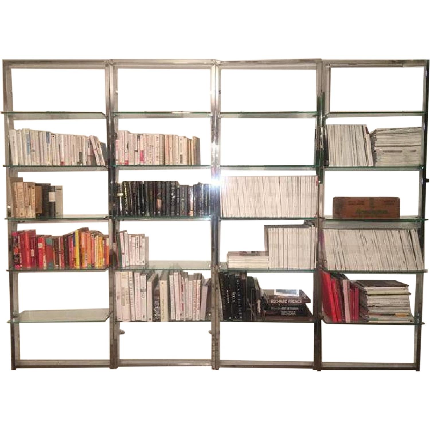 CB2 Tesso Chrome Wall Mounted Bookcase - AptDeco