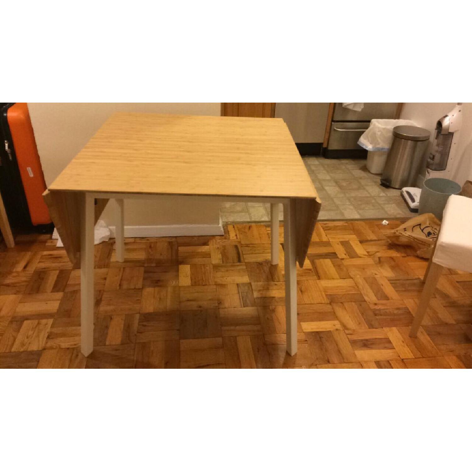 Ikea Bamboo Drop-Leaf Extendable Dining Table - AptDeco