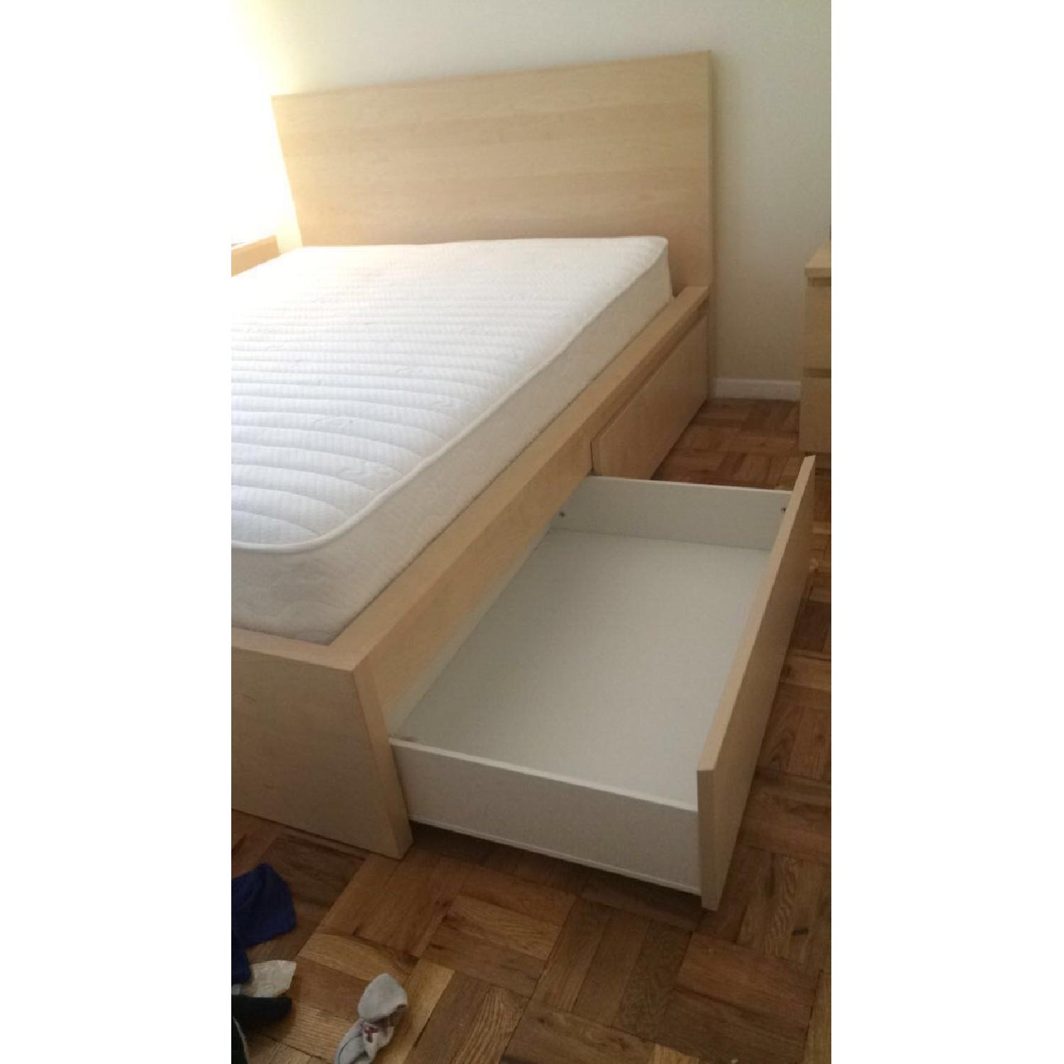 Ikea Malm Full Bed Frame w/ 2 Drawers - AptDeco