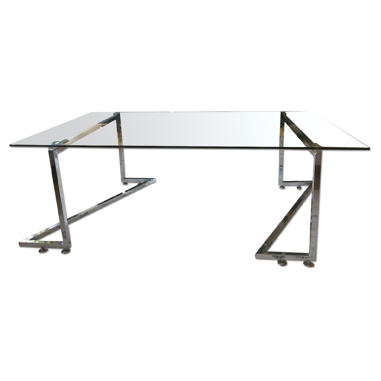 Z Gallerie Chrome & Glass Modern Coffee Table - AptDeco