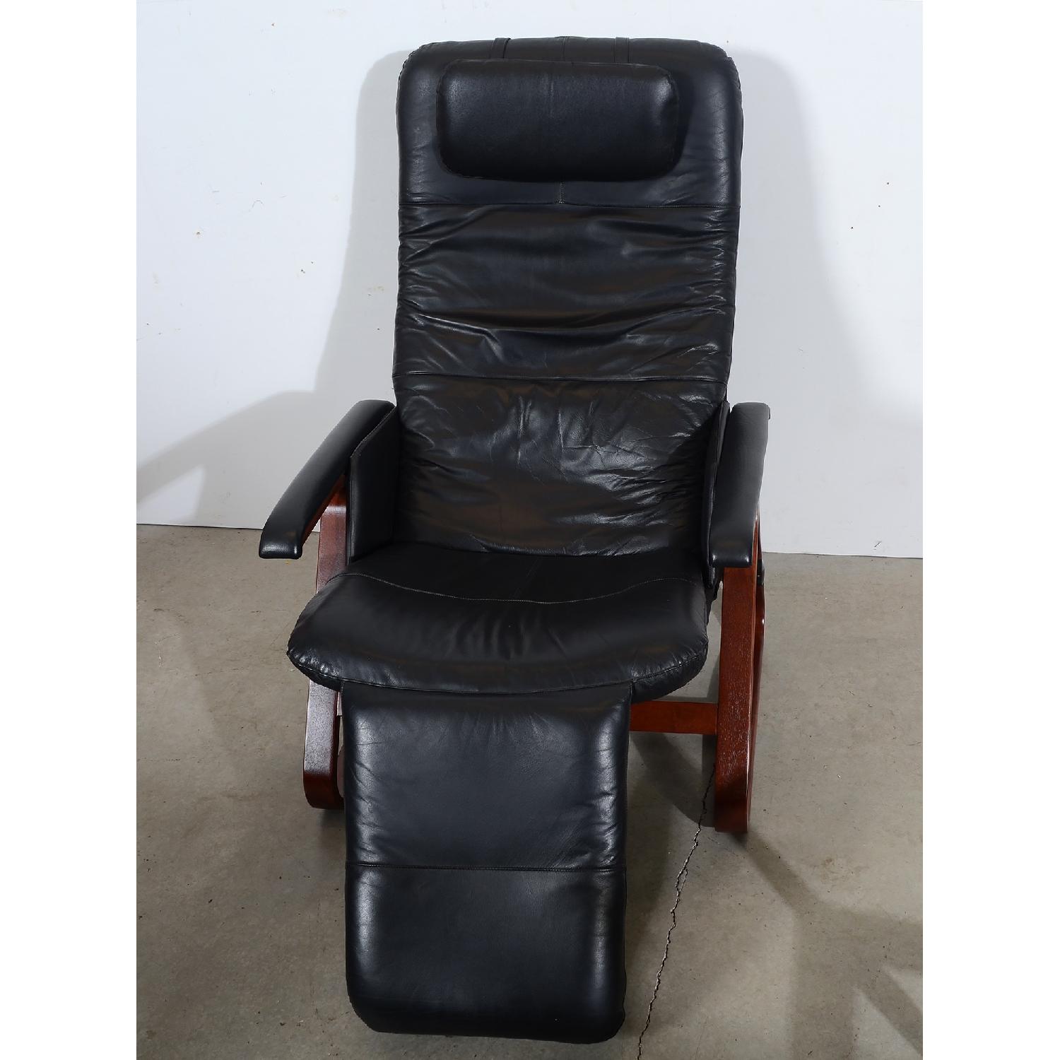 Backsaver Zero Gravity Danish Modern Black Leather Lounge/Recliner ...