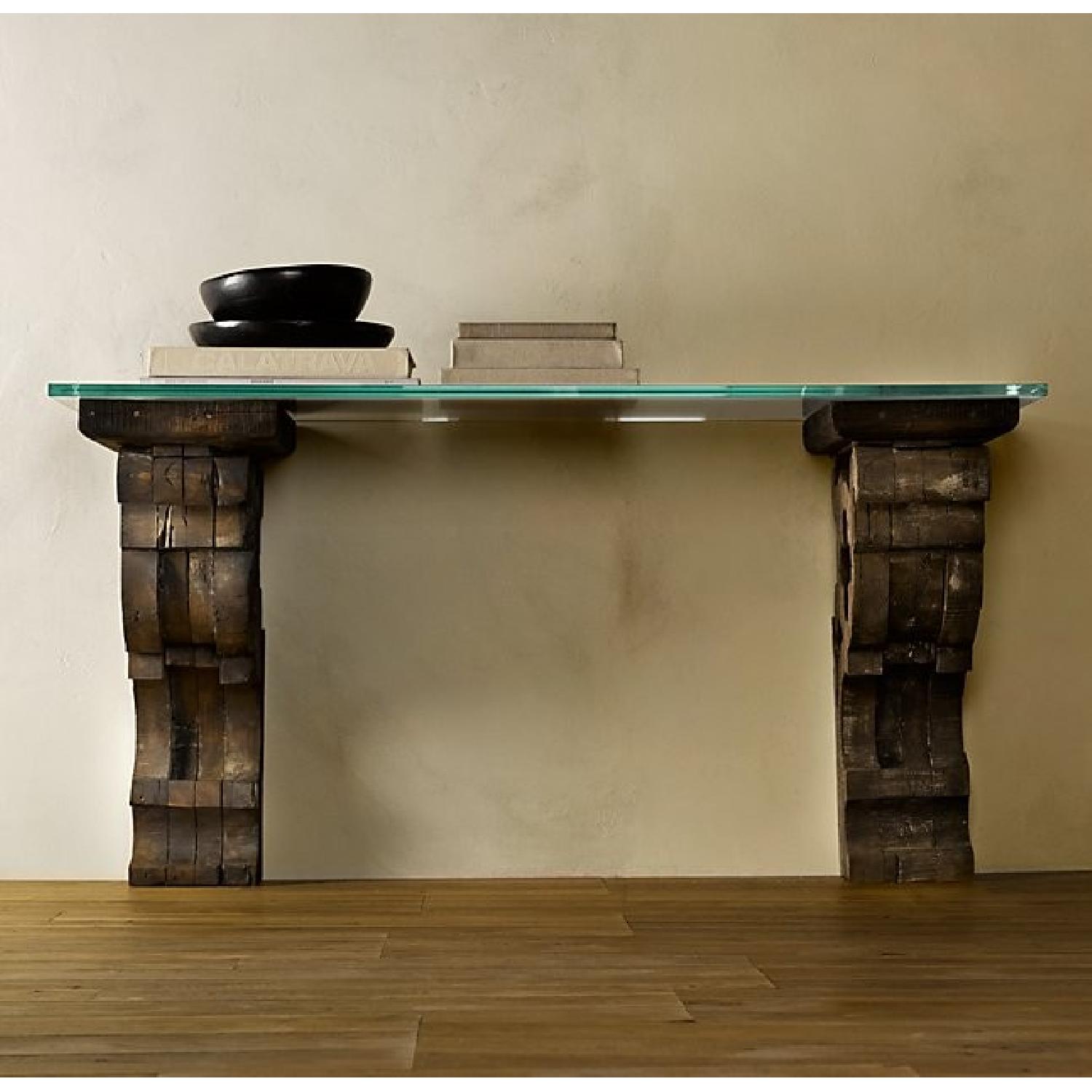 Restoration Hardware Corbel Glass Console Desk